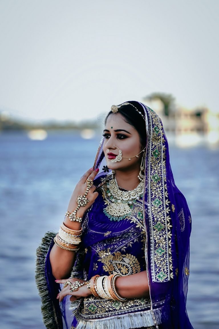 Buy Blue color Samuh Satin Poshak | Gotta Patti Poshak